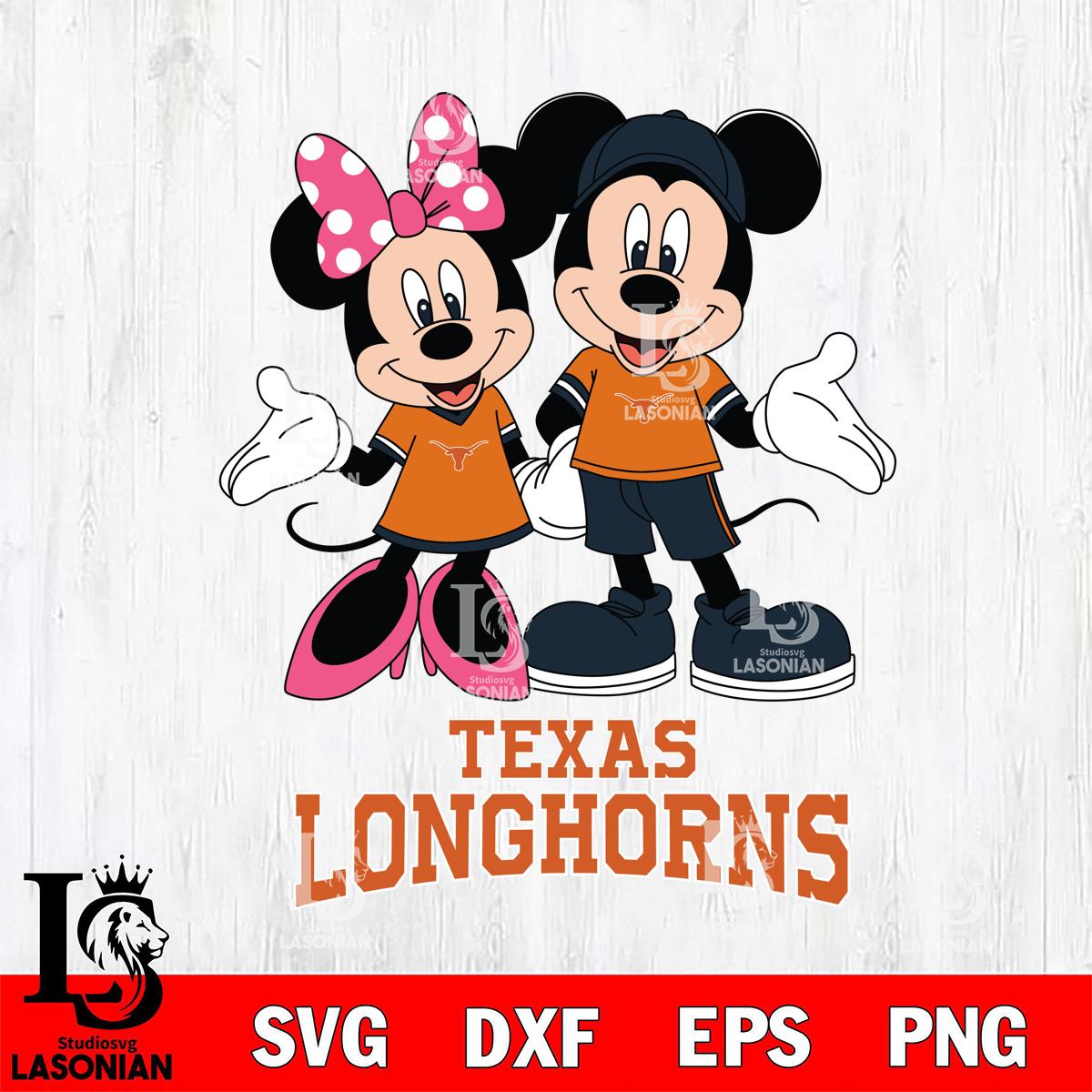 Texas Longhorns Mickey Minnie Mouse Sport – lasoniansvg