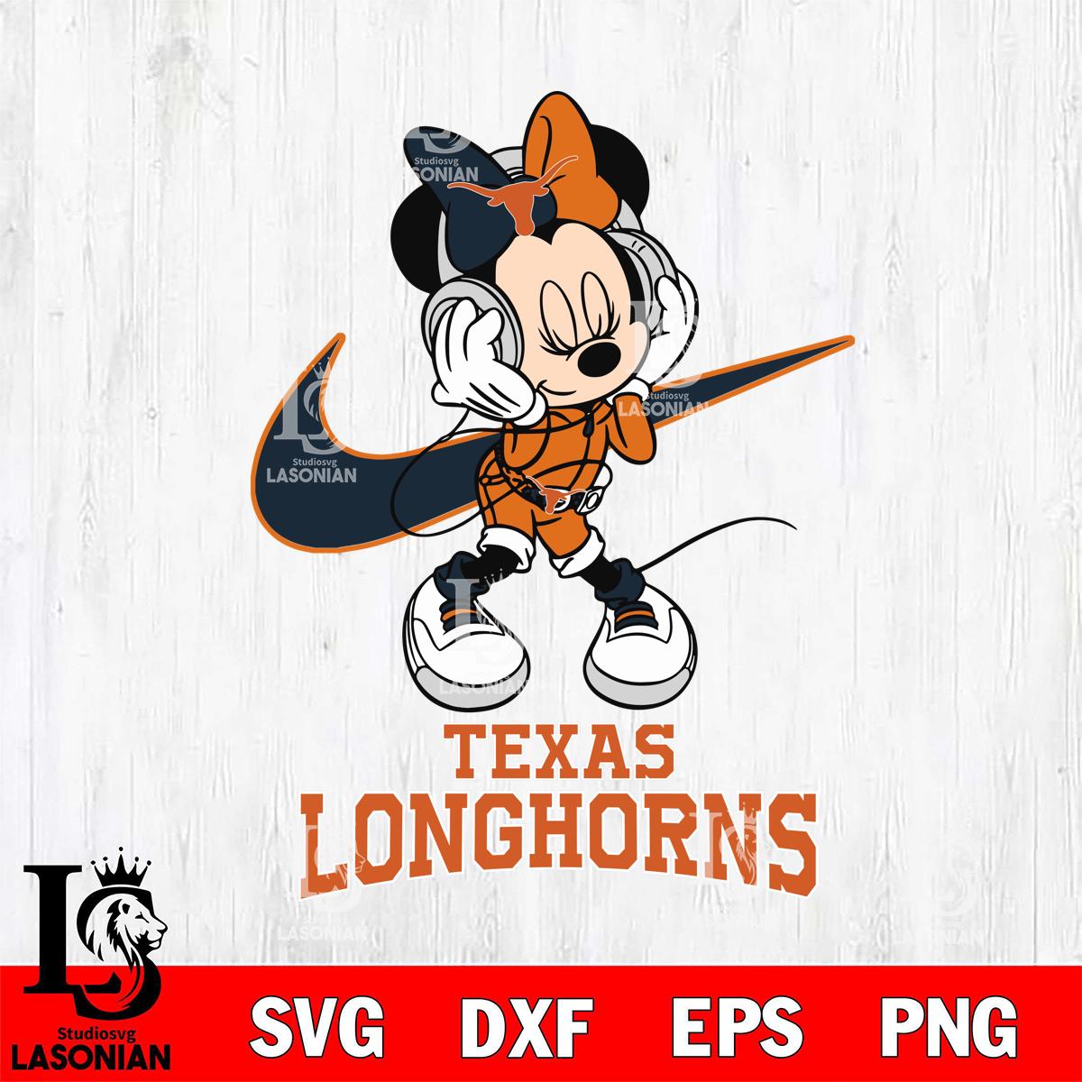 Texas Longhorns Minnie Mouse Dancing NIKE – lasoniansvg