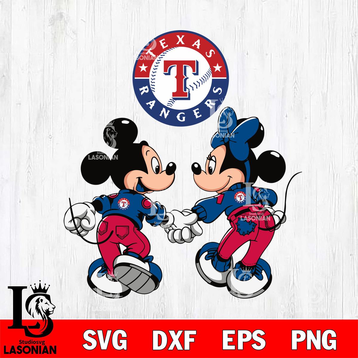 Texas Rangers Fan Minnie And Mickey Love – lasoniansvg