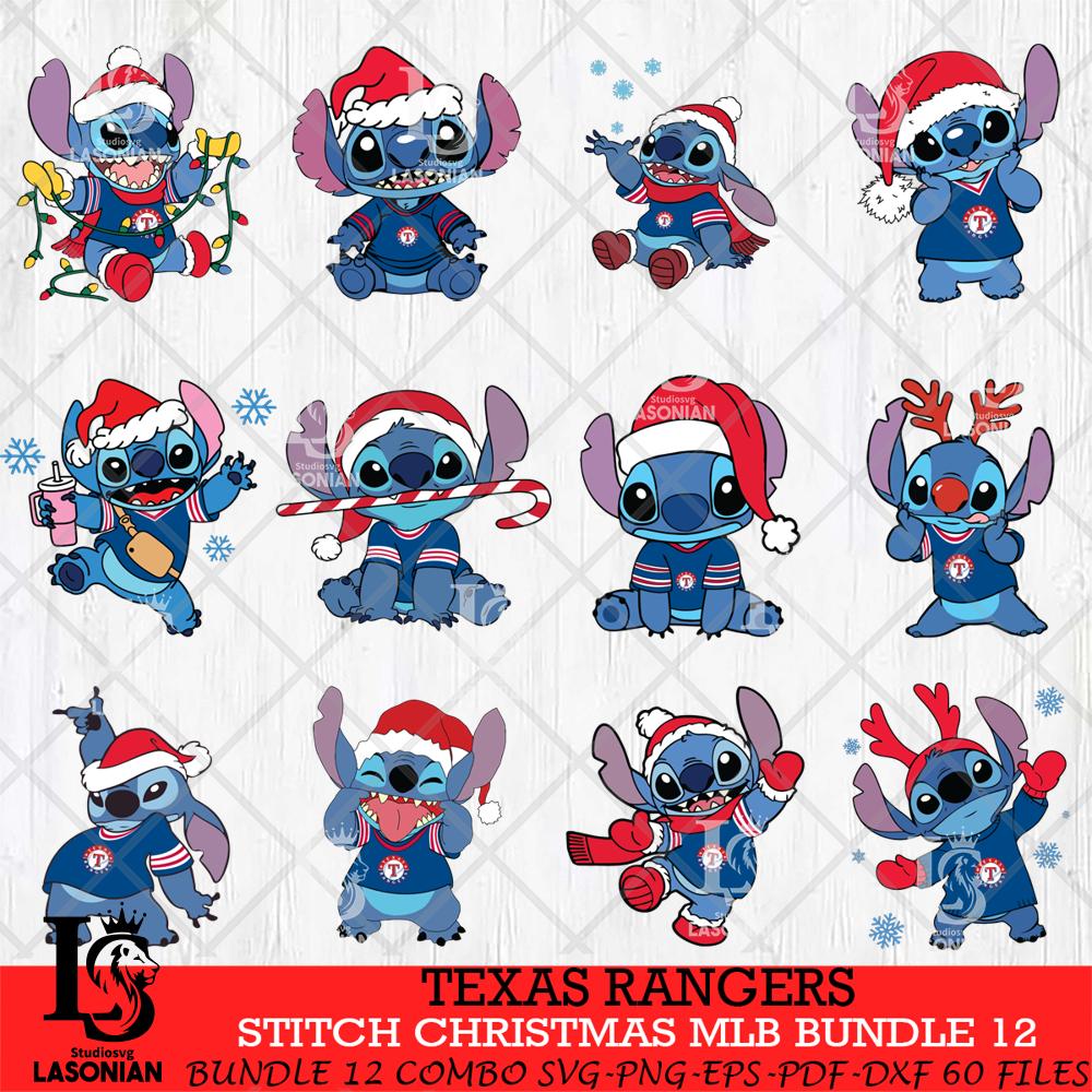 Texas Rangers Stitch Christmas MLB Bundle 12 – lasoniansvg
