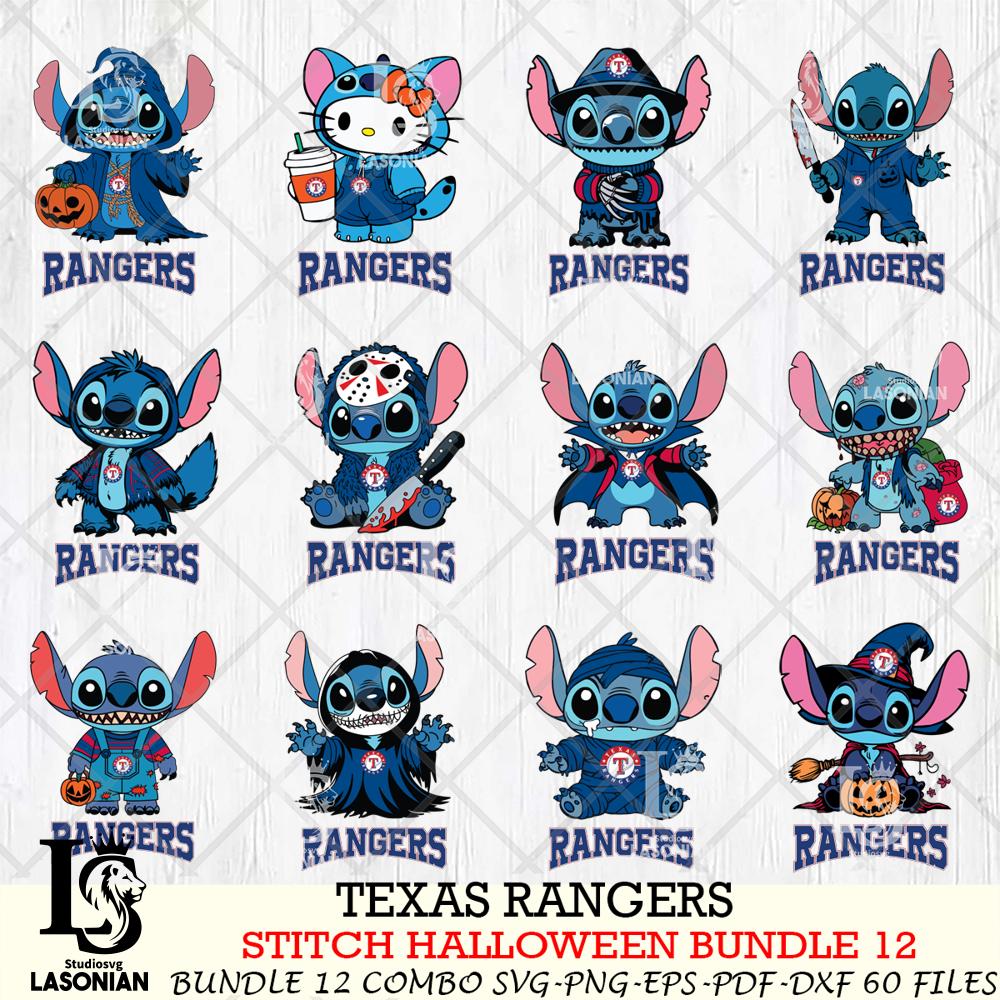 Texas Rangers Stitch Horror Bundle 12 SVG – lasoniansvg