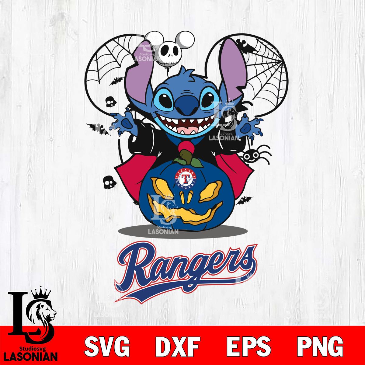 Texas Rangers Stitch Horror Halloween – lasoniansvg