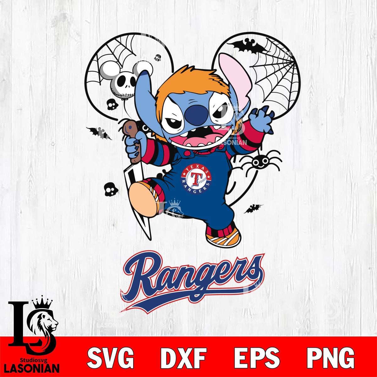 Texas Rangers Stitch Michael Halloween – lasoniansvg