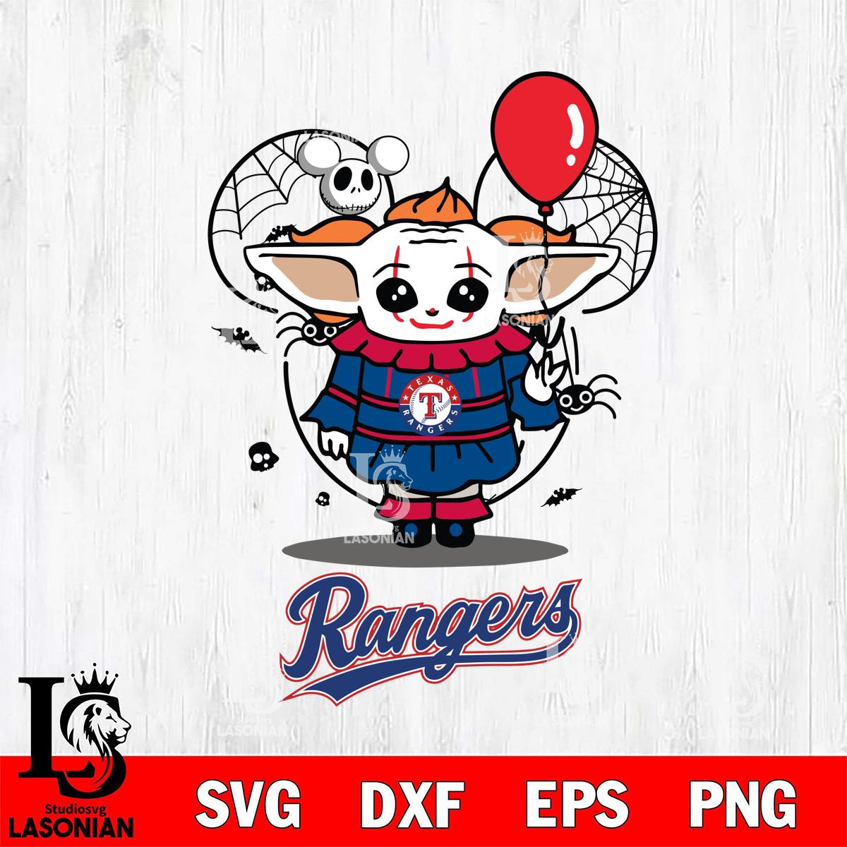 Texas Rangers Stitch Pennywise Halloween – lasoniansvg
