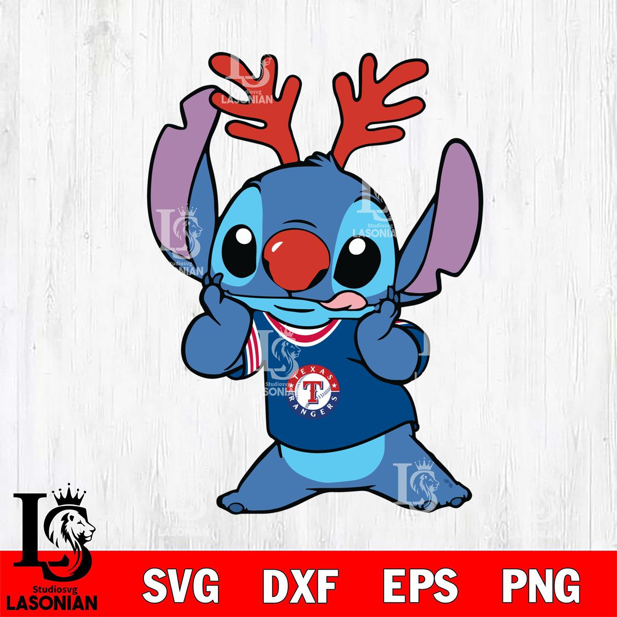Texas Rangers Stitch Reindeer – lasoniansvg