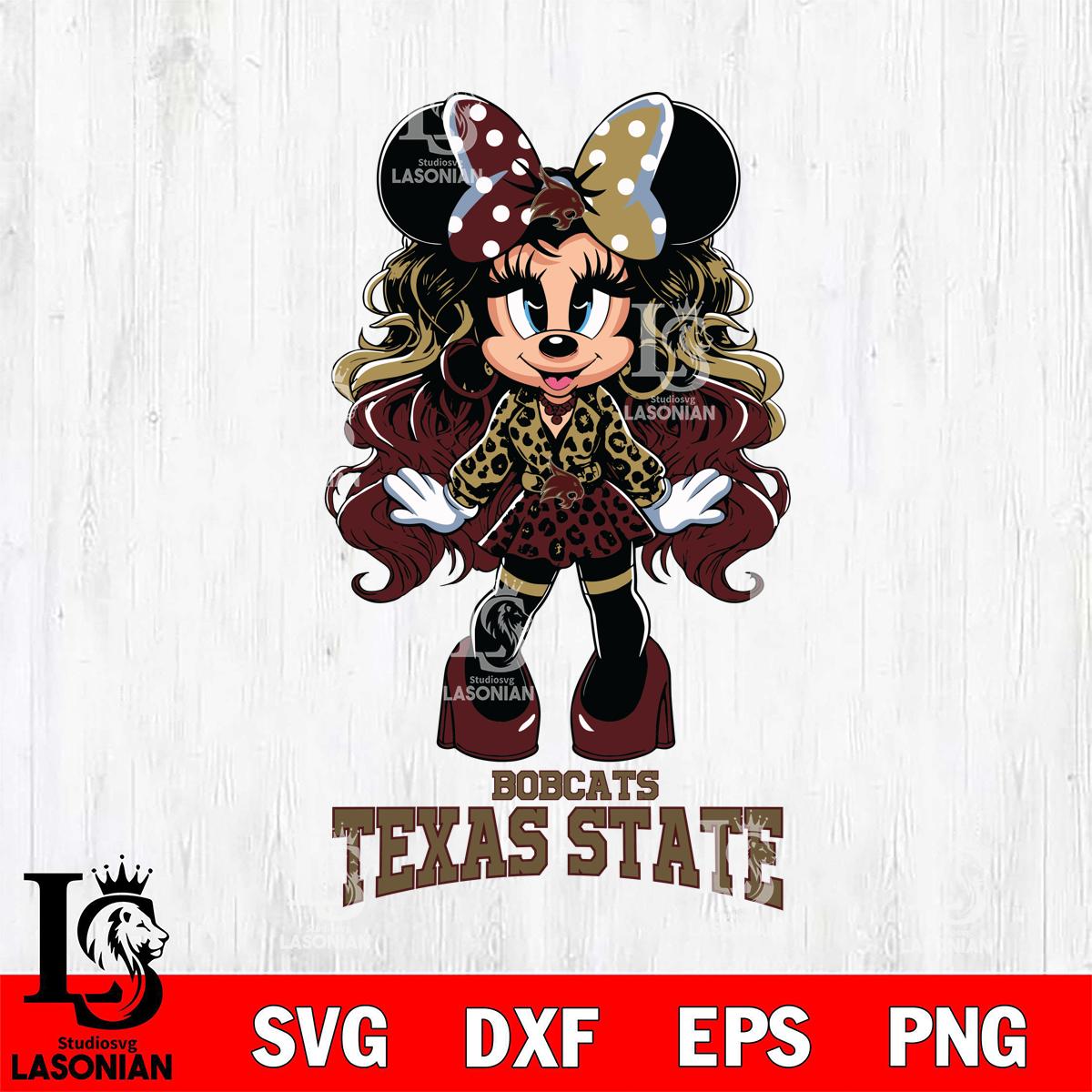 Texas State Bobcats Beauty Minnie Mouse – lasoniansvg