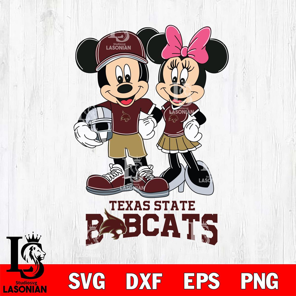 Texas State Bobcats Mickey Minnie Mouse Helmet – lasoniansvg