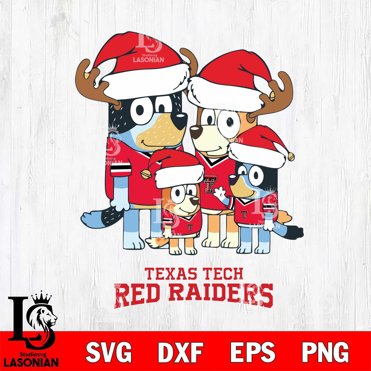 Texas Tech Red Raiders Christmas Bluey Santa Family – lasoniansvg