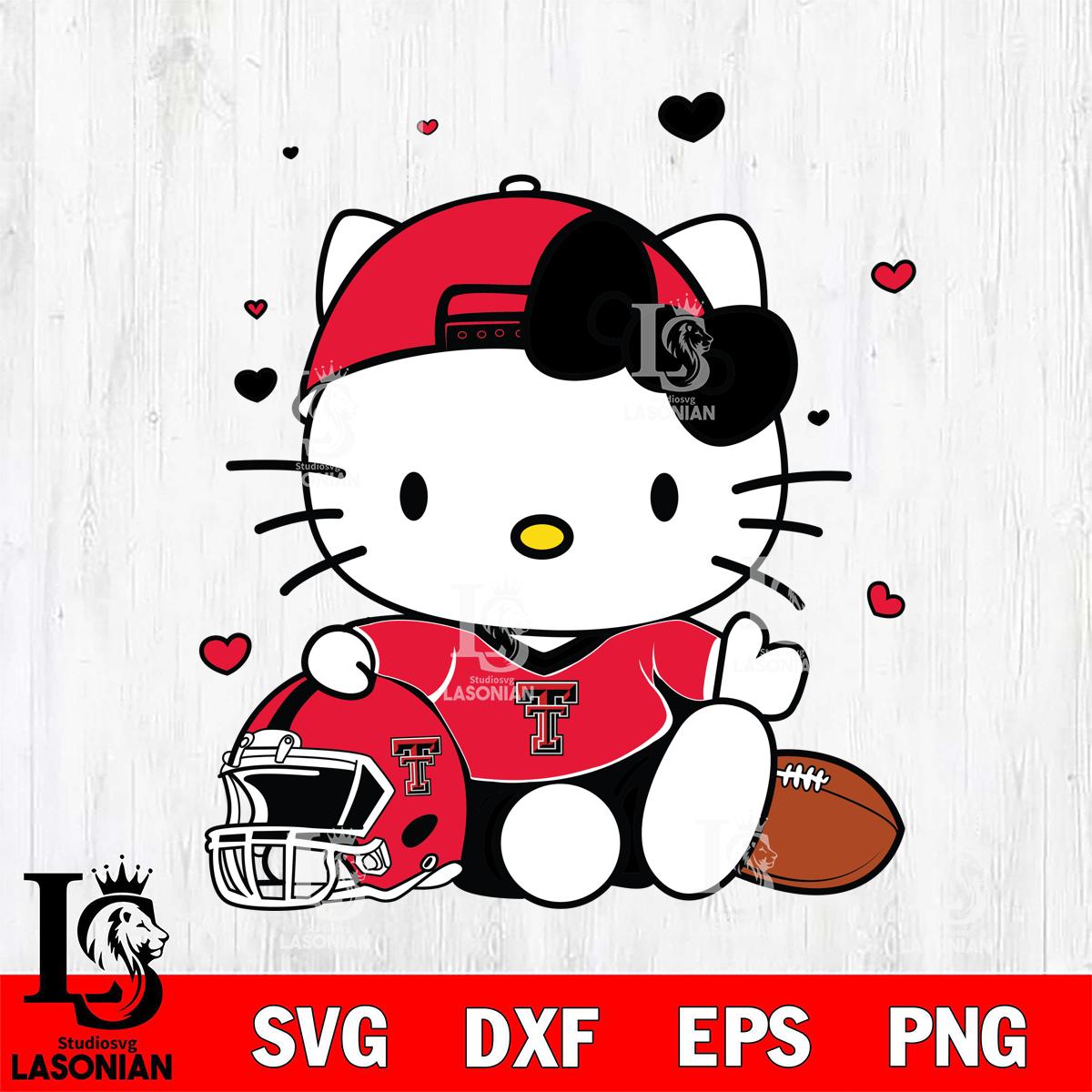 Texas Tech Red Raiders Cute Hello Kitty Football – lasoniansvg