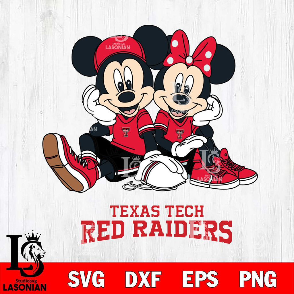 Texas Tech Red Raiders Mickey Minnie Mouse Football Sit – lasoniansvg