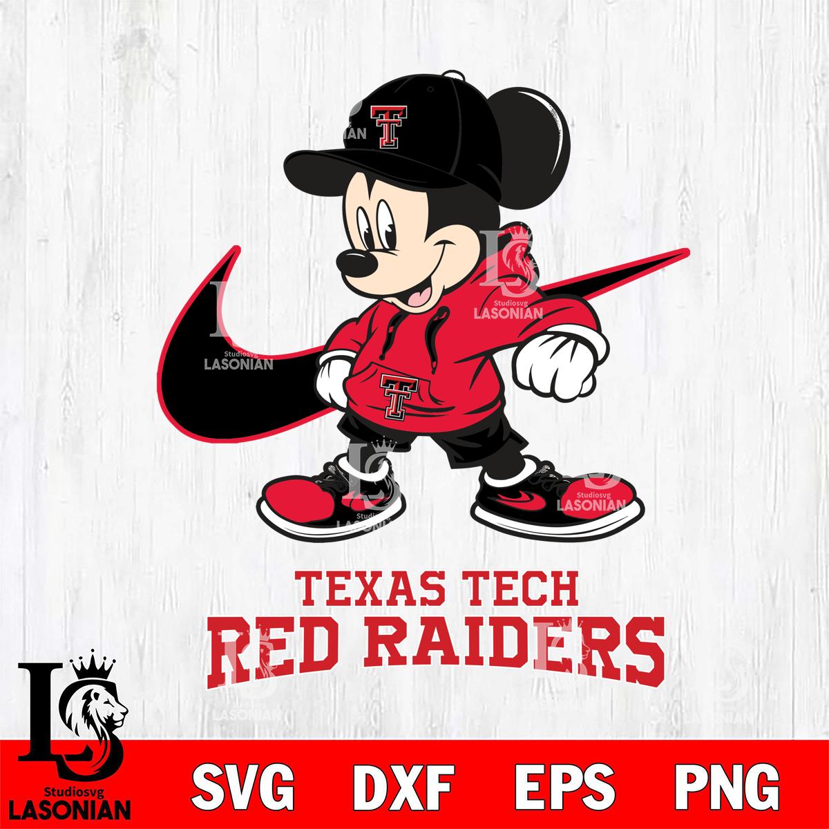 Texas Tech Red Raiders Mickey Mouse NIKE – lasoniansvg