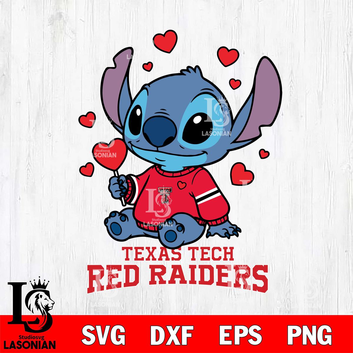 Texas Tech Red Raiders Stitch Valentine Cute Digital Download, NCAA SVG ...