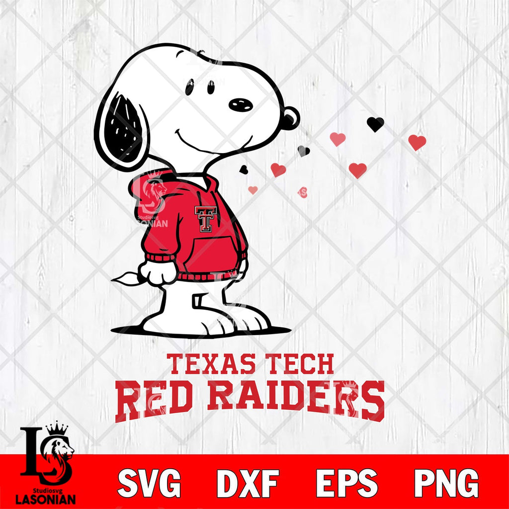 Texas Tech Red Raiders Valentine Snoopy with Heart File cut , Criucut ...
