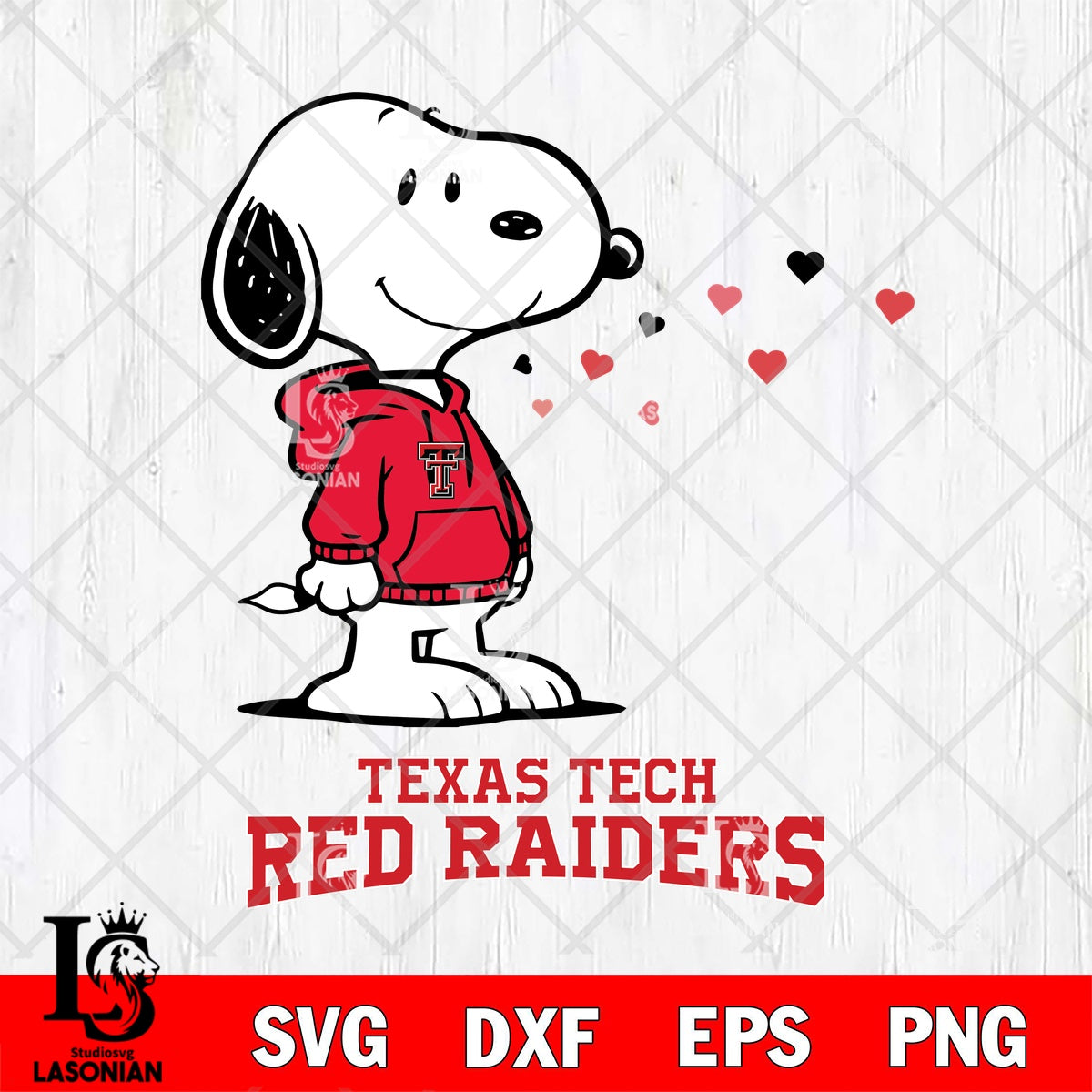 Texas Tech Red Raiders Valentine Snoopy with Heart File cut , Criucut ...