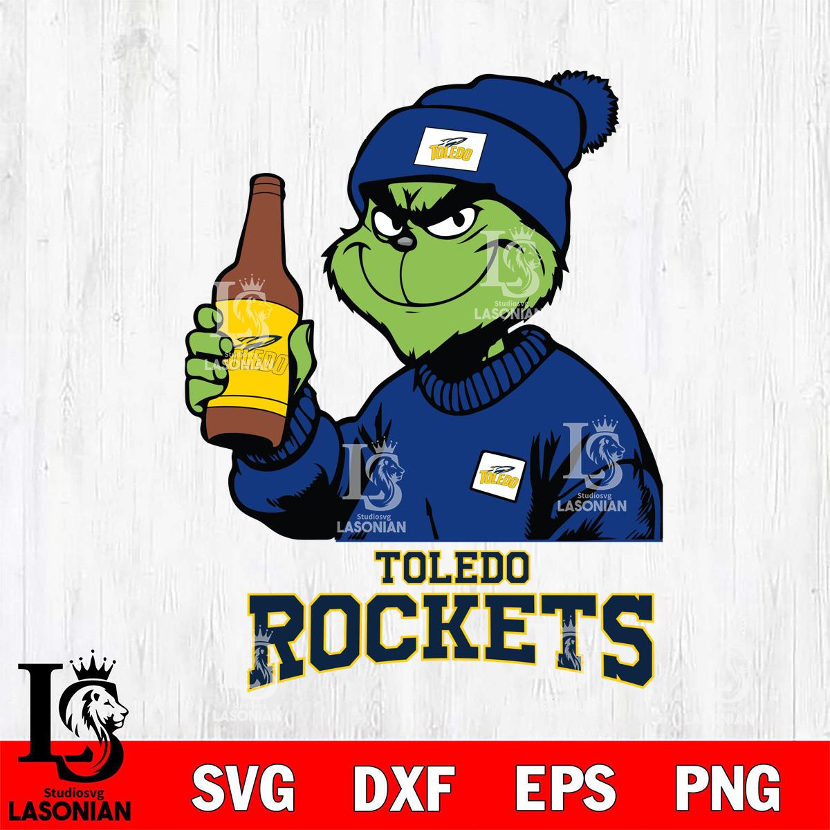 Toledo Rockets Grinch Drinking Beer Christmas – lasoniansvg
