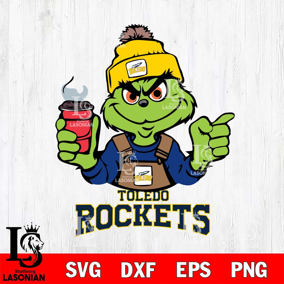 Toledo Rockets Grinch with coffee – lasoniansvg