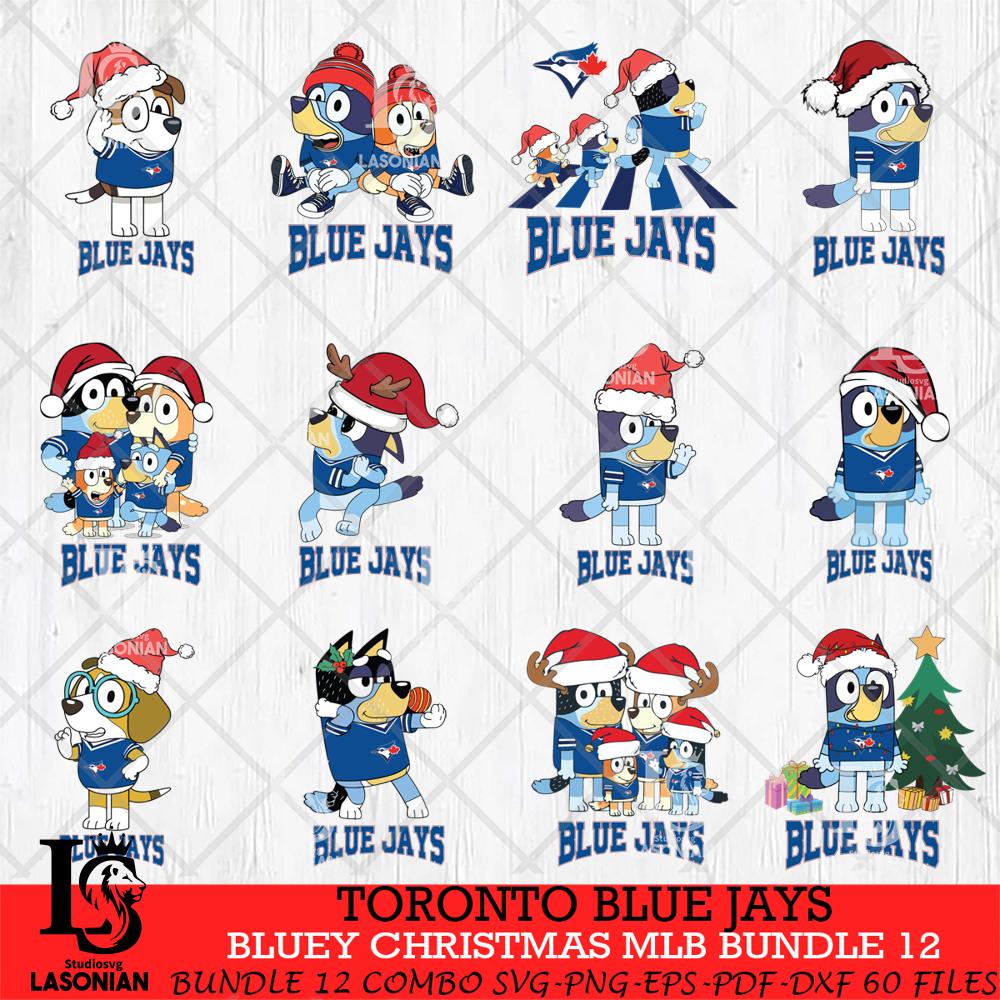 Toronto Blue Jays Bluey Christmas MLB Bundle 12 file Cricut – lasoniansvg