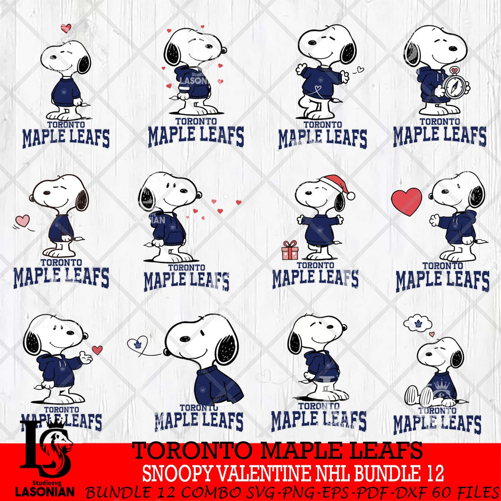 Toronto Maple Leafs Snoopy Valentine Football NHL Bundle File cut ...