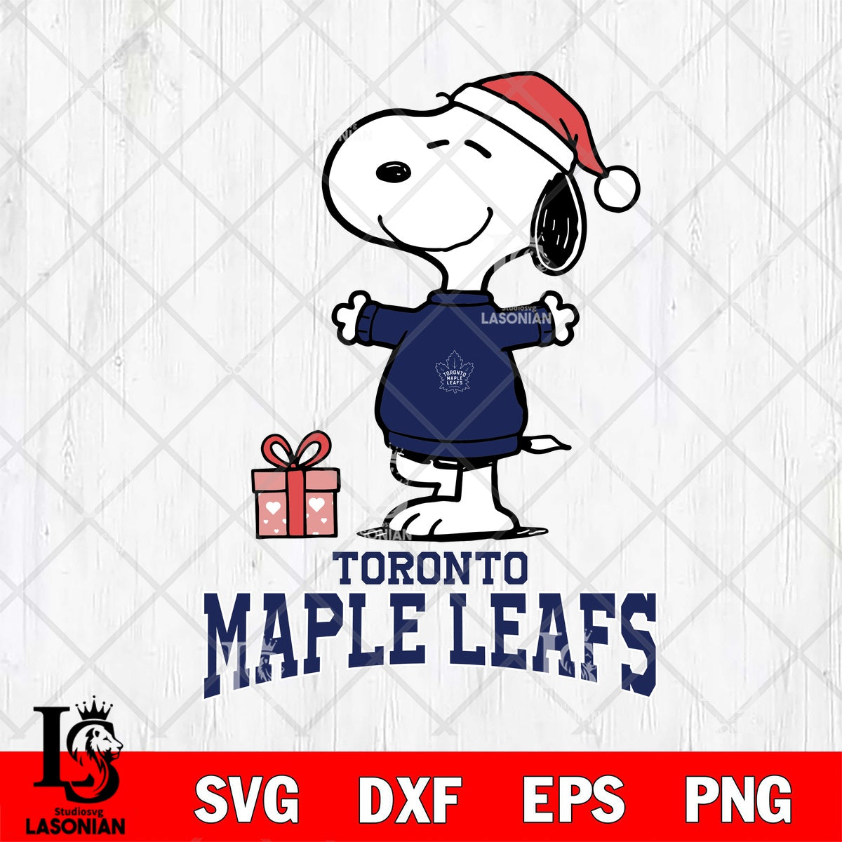 Toronto Maple Leafs Snoopy with Gift File cut , Criucut , Silhouette ...