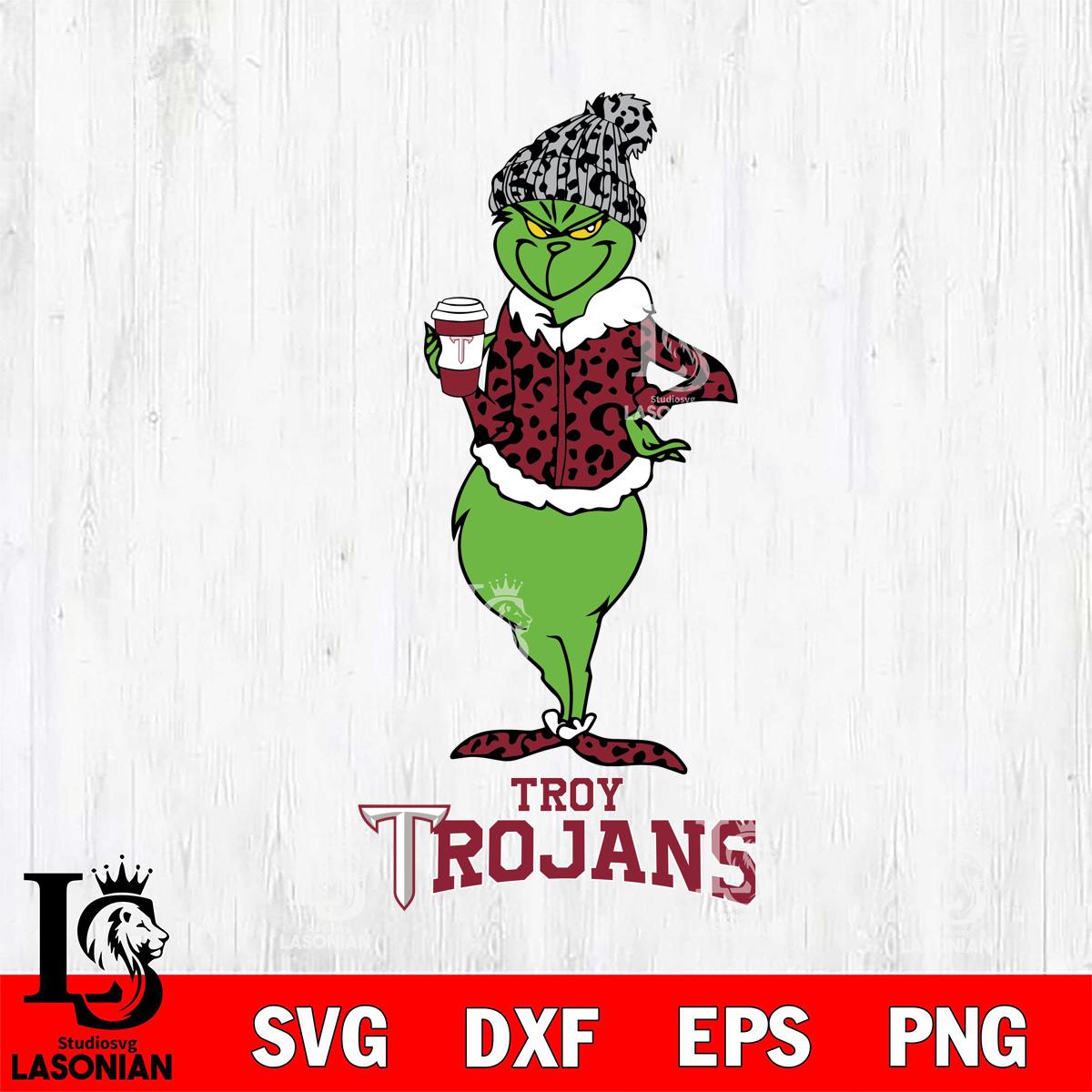 Troy Trojans Grinch Leopard Coffee – lasoniansvg