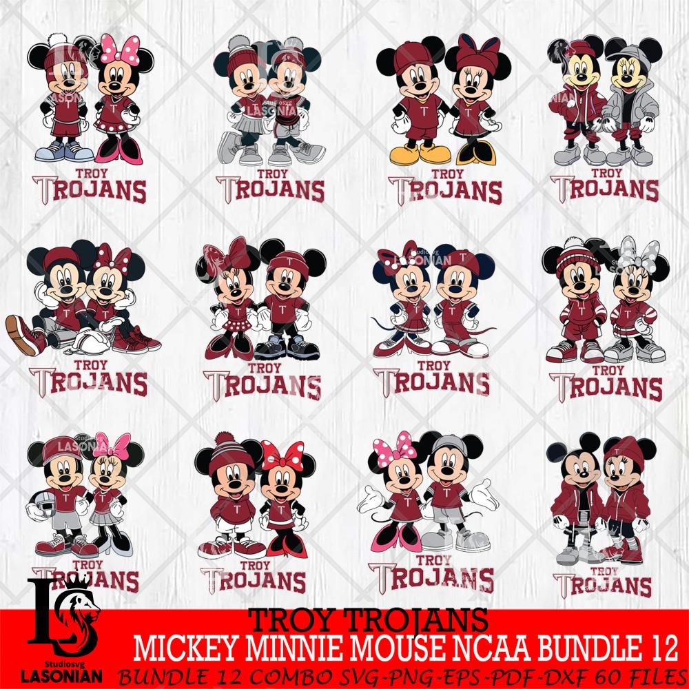 Troy Trojans Mickey Minnie Mouse NCAA Bundle 12 – lasoniansvg
