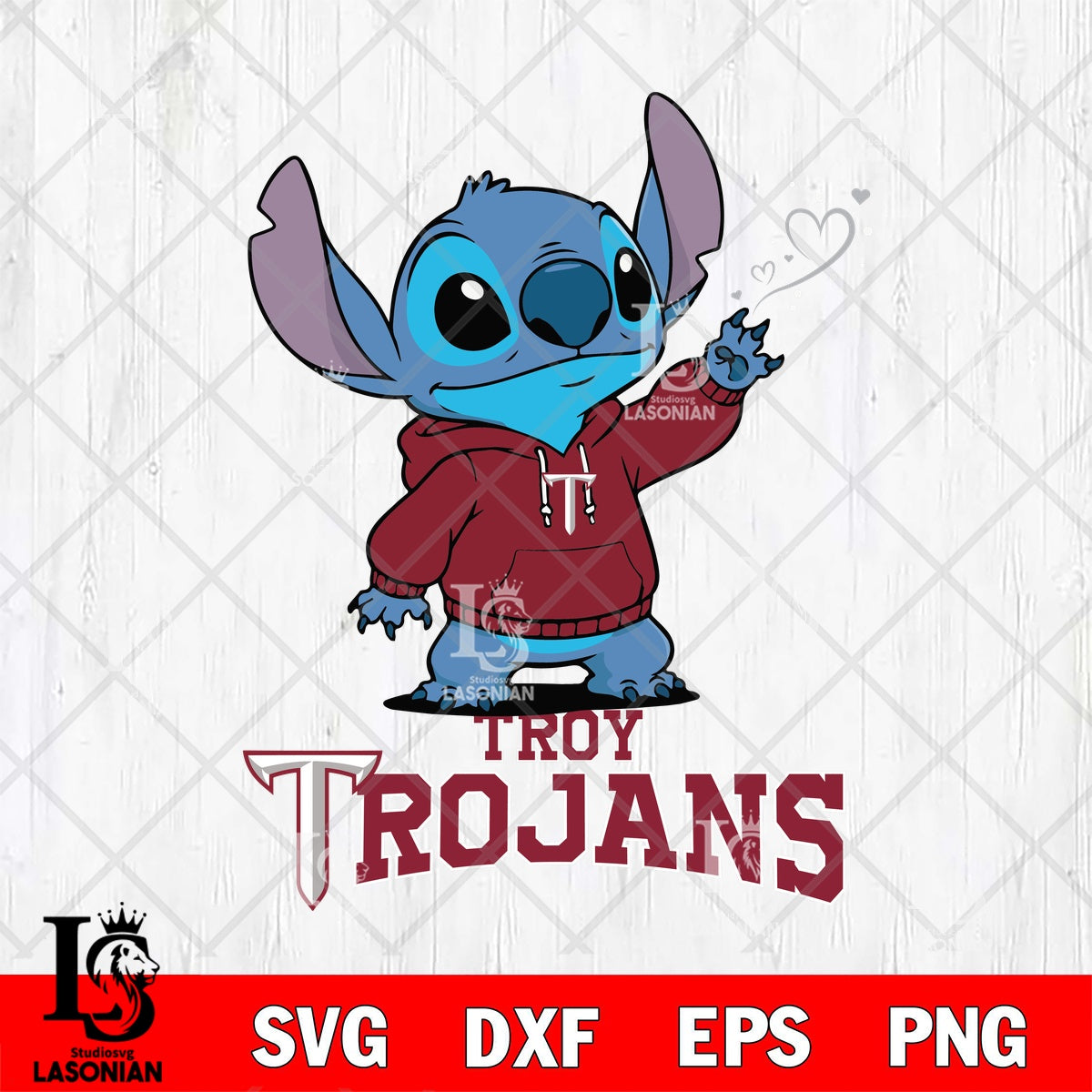 Troy Trojans Stitch Magic Heart File cut , Football Criucut , Digital ...