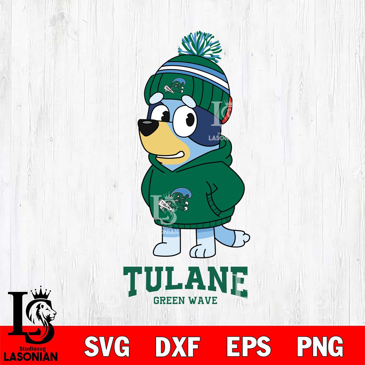 Tulane Green Wave Bluey Hoodie rugby – lasoniansvg