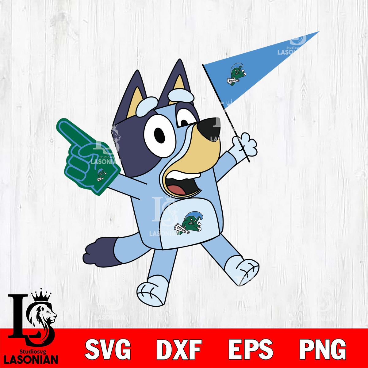 Tulane Green Wave Bluey flag – lasoniansvg