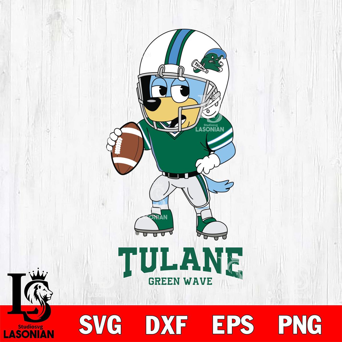 Tulane Green Wave Bluey rugby – lasoniansvg