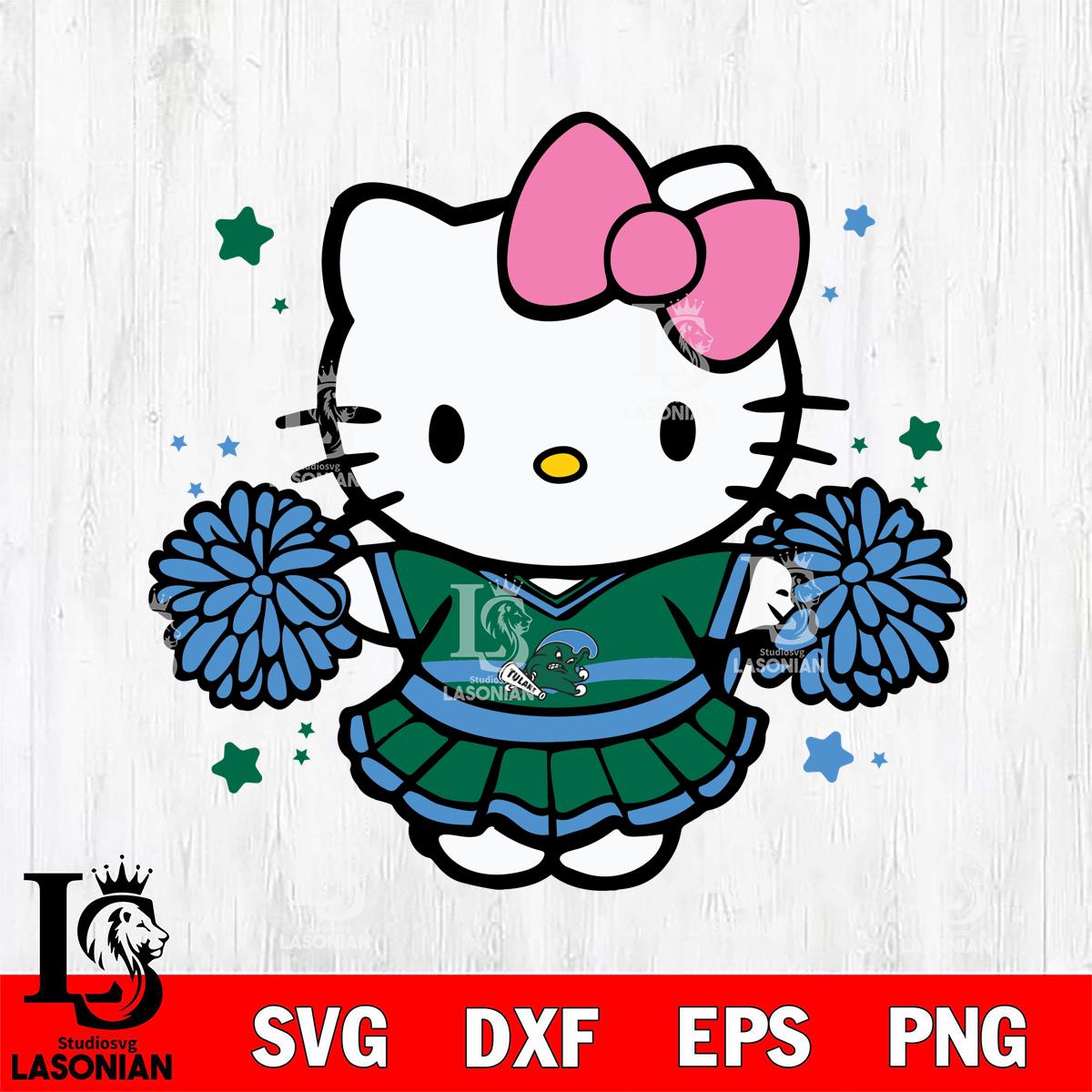 Tulane Green Wave Hello Kitty Cheerleader 10 – lasoniansvg