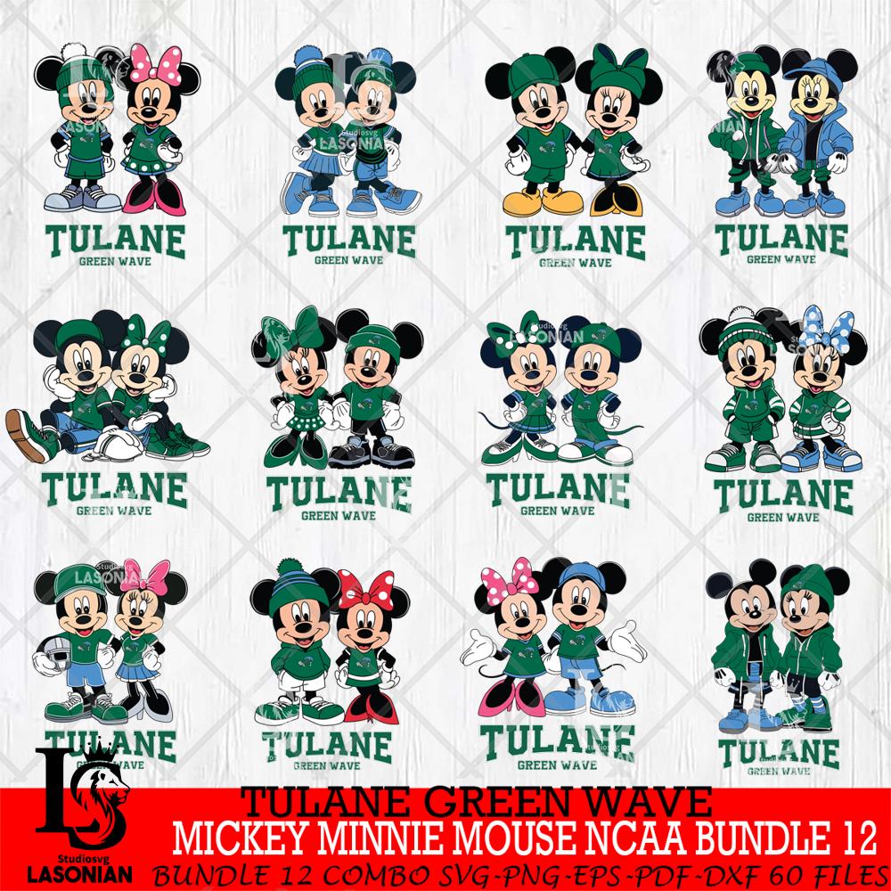 Tulane Green Wave Mickey Minnie Mouse NCAA Bundle 12 – lasoniansvg