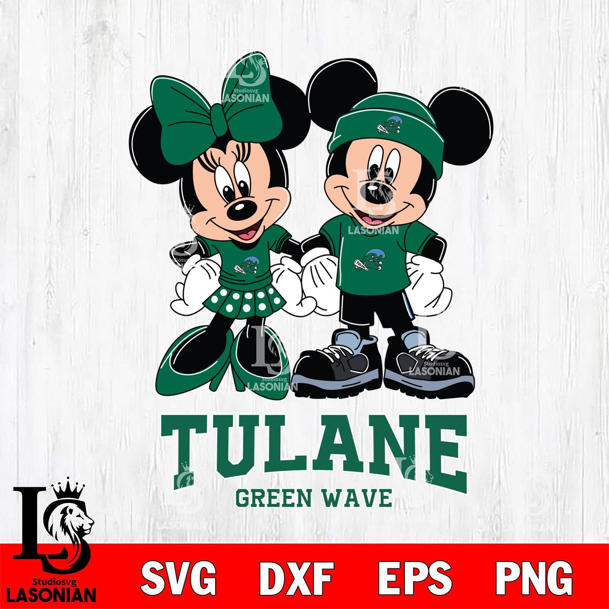 Tulane Green Wave Mickey Minnie Rugby ball – lasoniansvg
