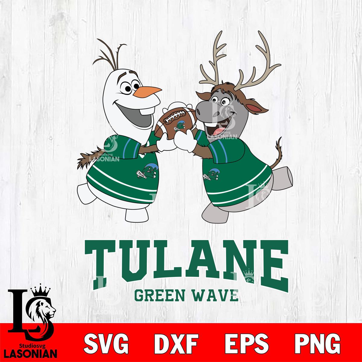Tulane Green Wave Olaf & Sven Football – lasoniansvg
