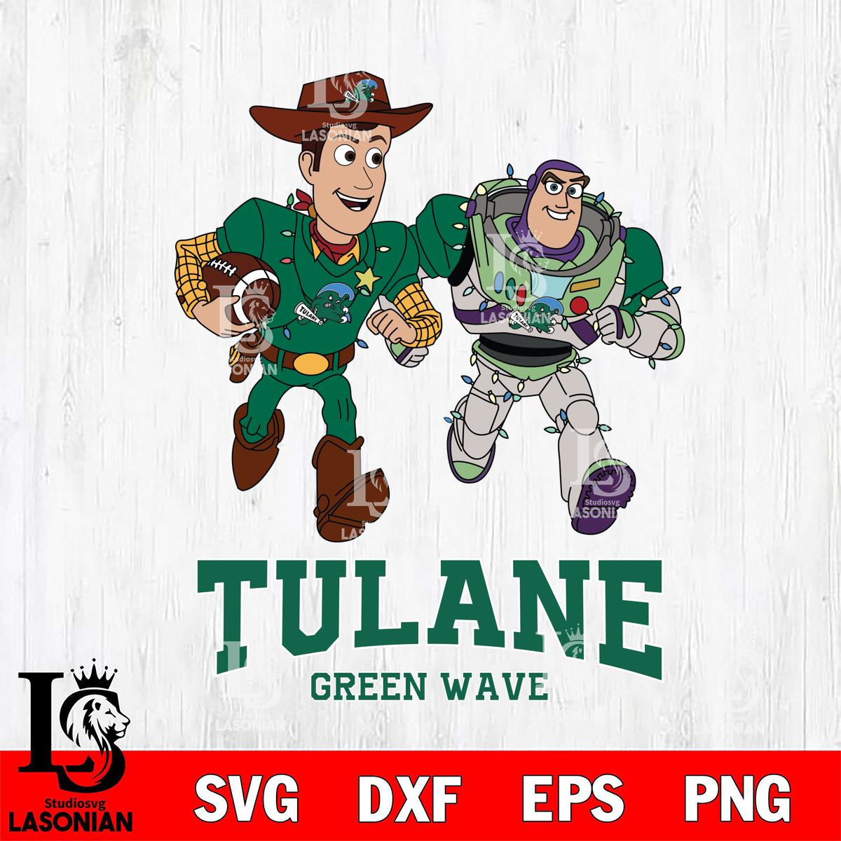 Tulane Green Wave Woody & Buzz Lightyear Football – lasoniansvg