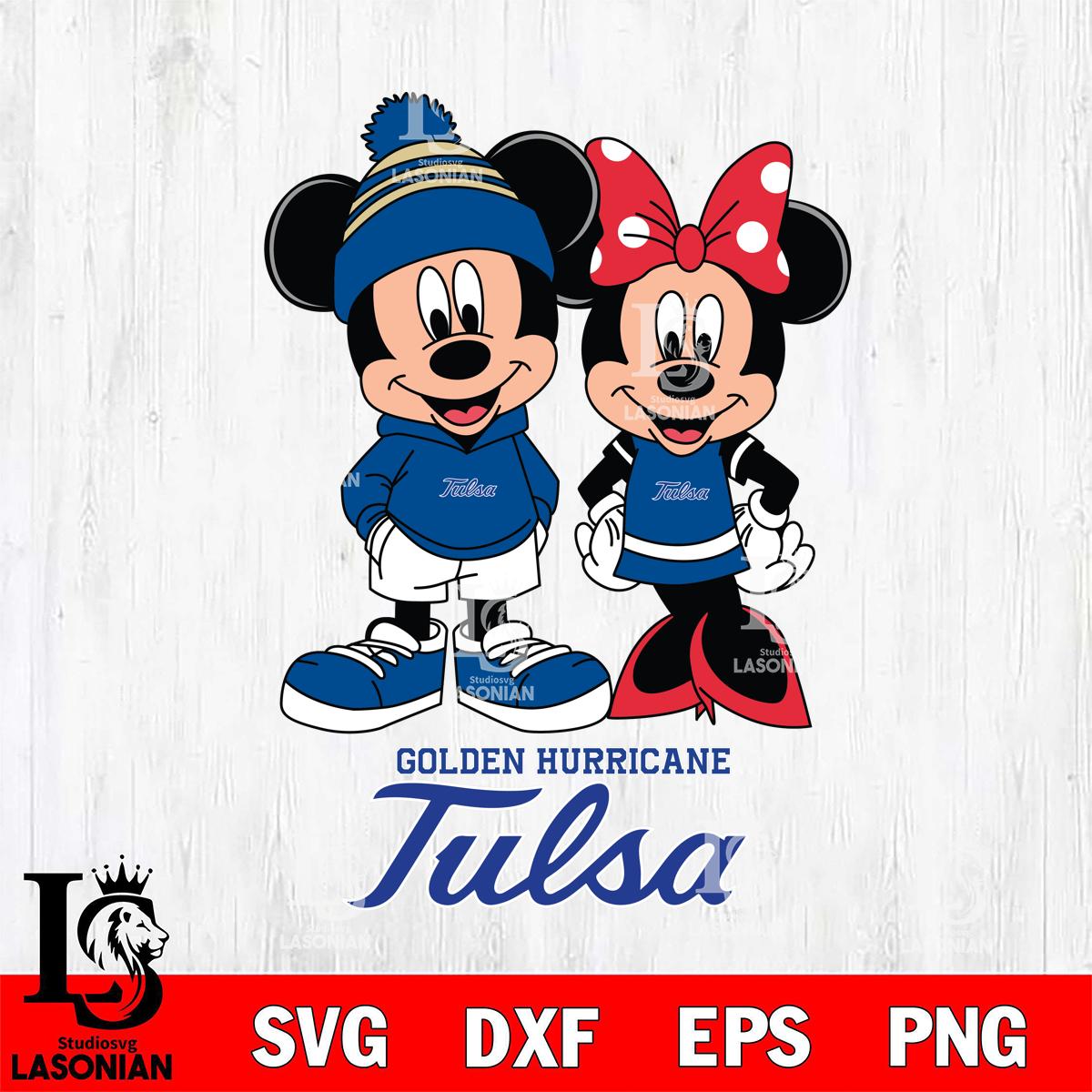 Tulsa Golden Hurricane Mickey Minnie Mouse Cute Football – lasoniansvg