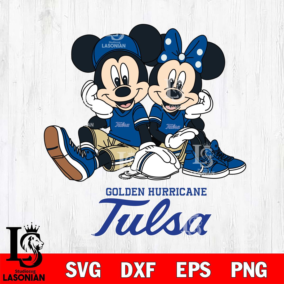 Tulsa Golden Hurricane Mickey Minnie Mouse Football Sit – lasoniansvg