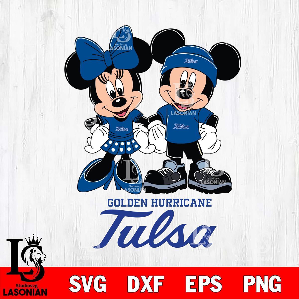 Tulsa Golden Hurricane Mickey Minnie Rugby ball – lasoniansvg