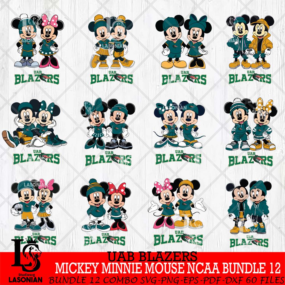 UAB Blazers Mickey Minnie Mouse NCAA Bundle 12 – lasoniansvg