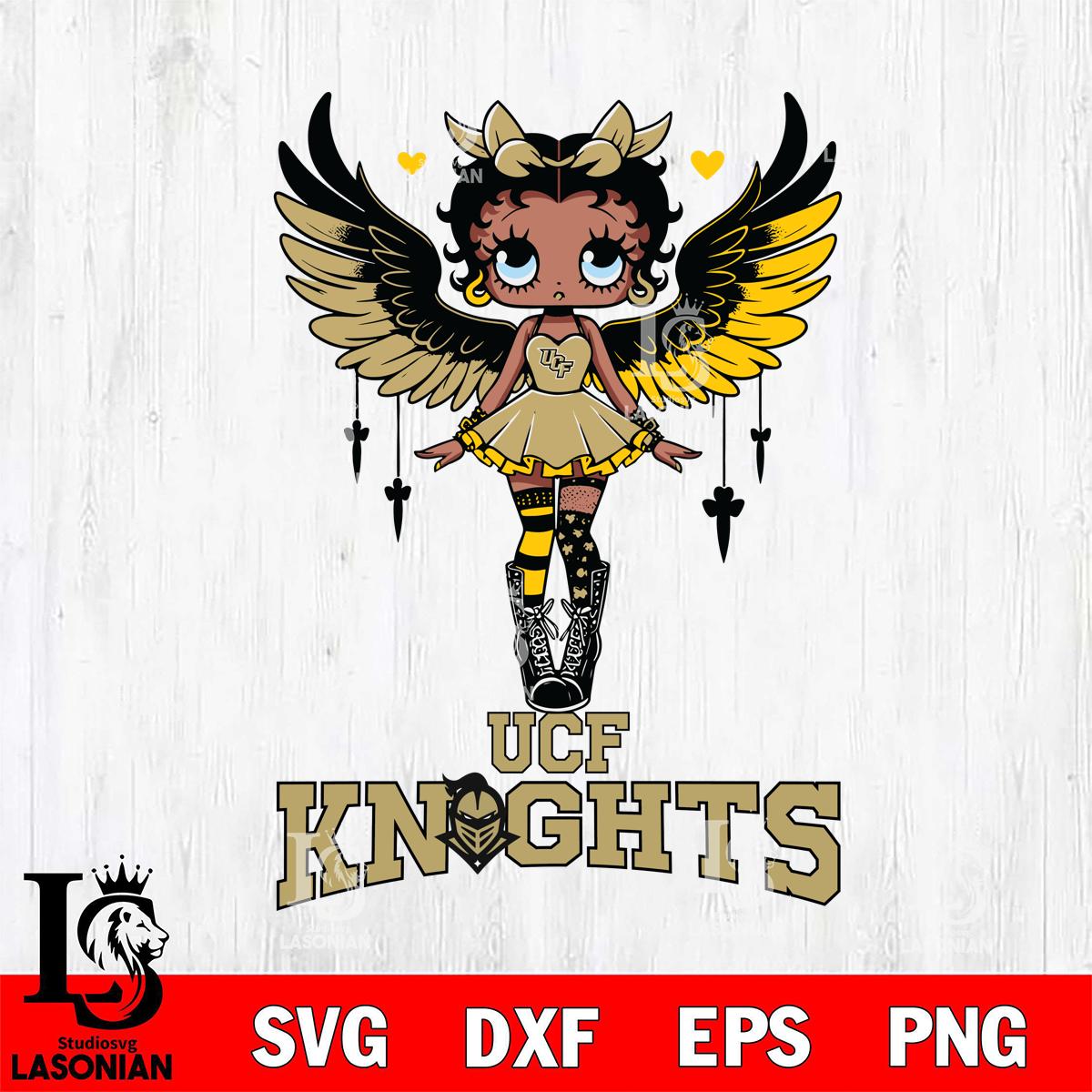 UCF Knights Anglel Black Fan Girl Betty Boop – lasoniansvg