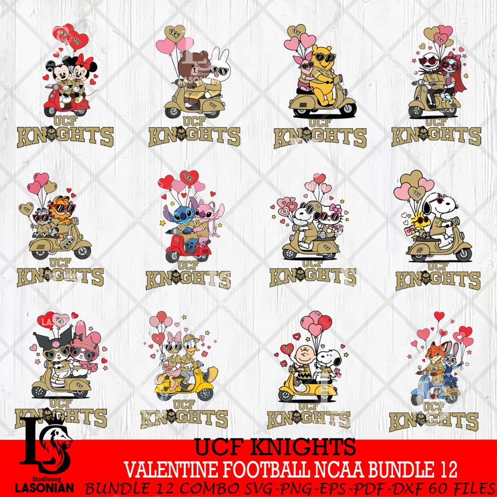 UCF Knights Cartoon Valentine NCAA Bundle File Cut, NCAA SVG DXF EPS ...