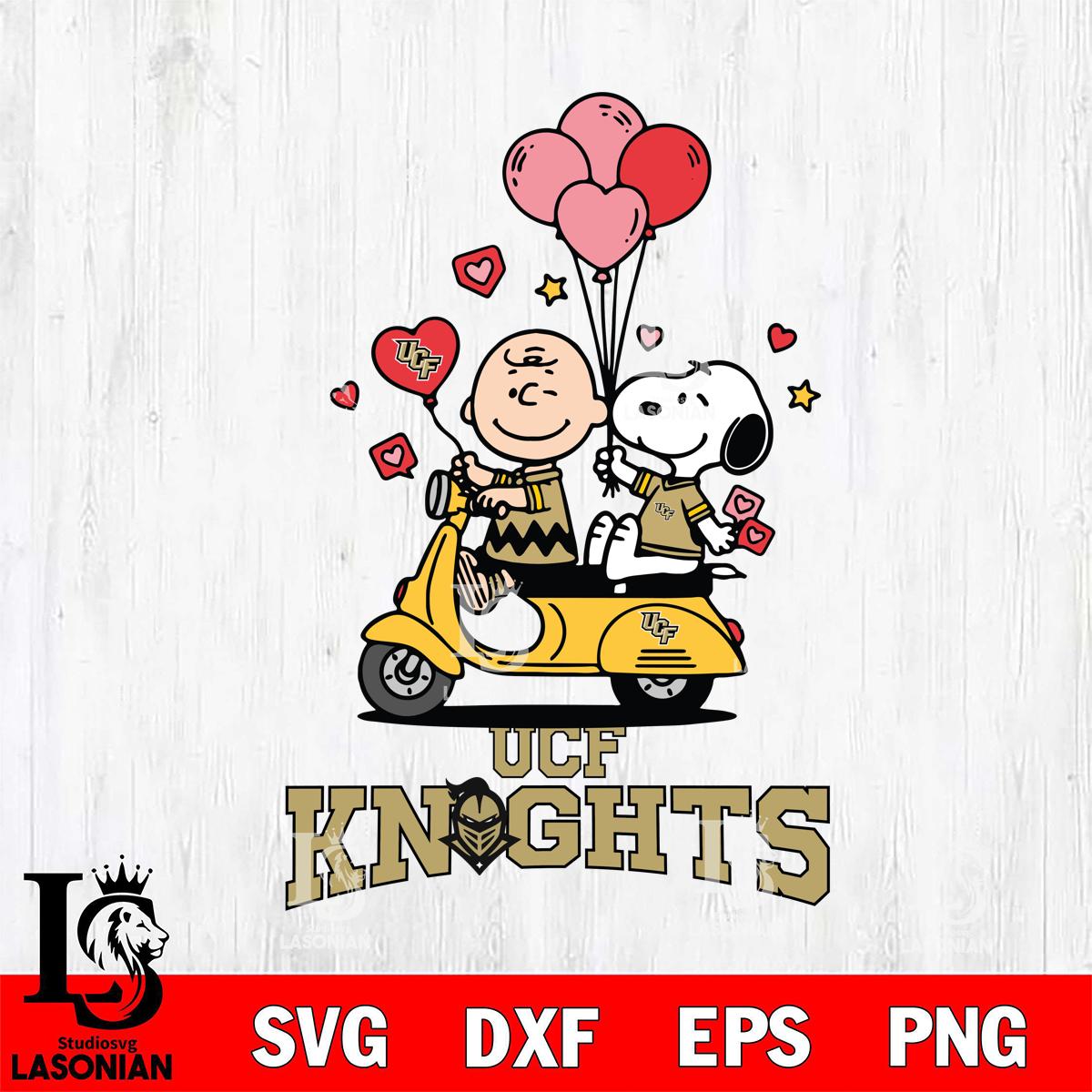 UCF Knights Snoopy and Charlie Brown Valentine File Cut, NCAA SVG DXF ...