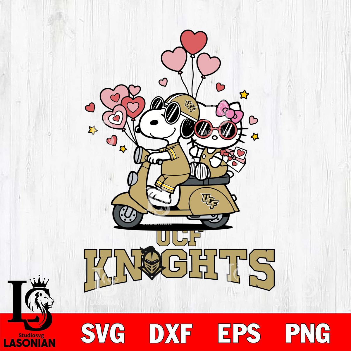 UCF Knights Snoopy and Hello Kitty Valentine File Cut, NCAA SVG DXF EPS ...