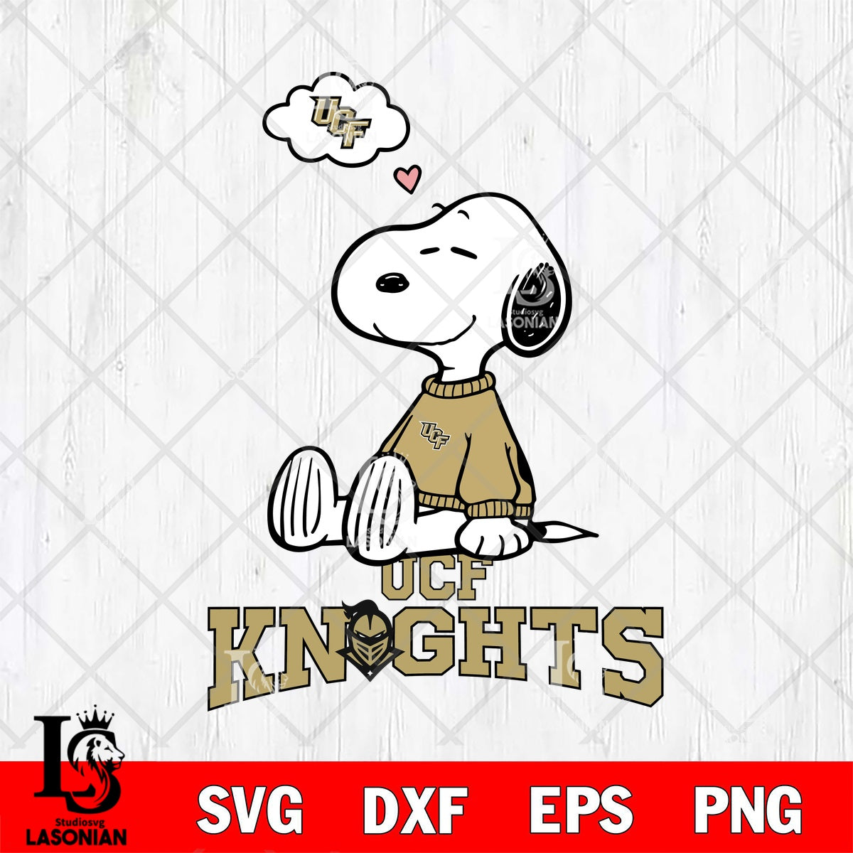 UCF Knights Snoopy in Red Sweater File cut , Criucut , Silhouette ...