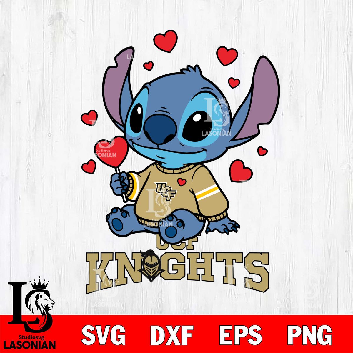 UCF Knights Stitch Valentine Cute Digital Download, NCAA SVG DXF EPS ...