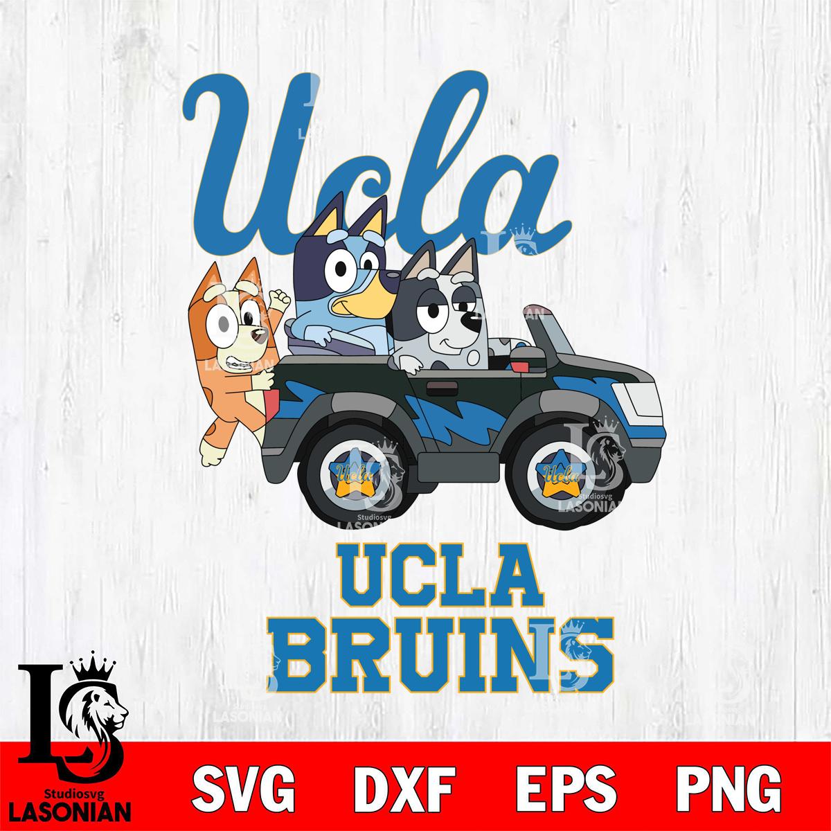 UCLA Bruins Bluey friends car – lasoniansvg