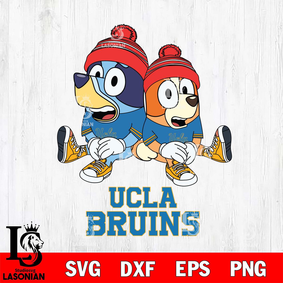 UCLA Bruins Christmas Bluey & Bingo Sit – lasoniansvg