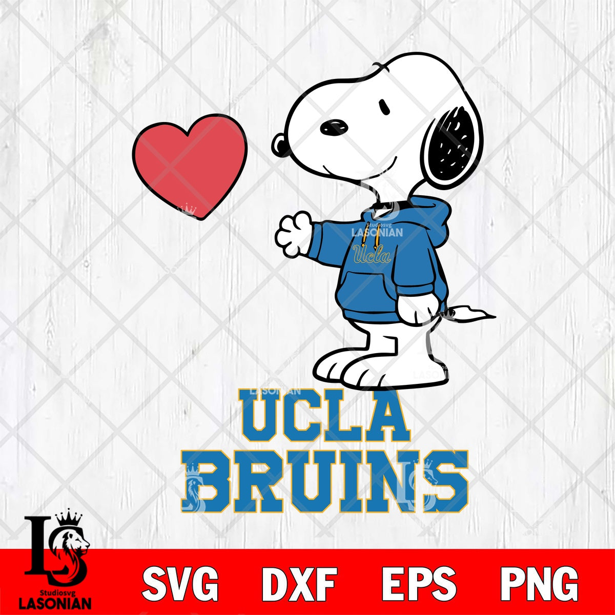 UCLA Bruins Snoopy with Heart File cut , Criucut , Silhouette ,Digital ...