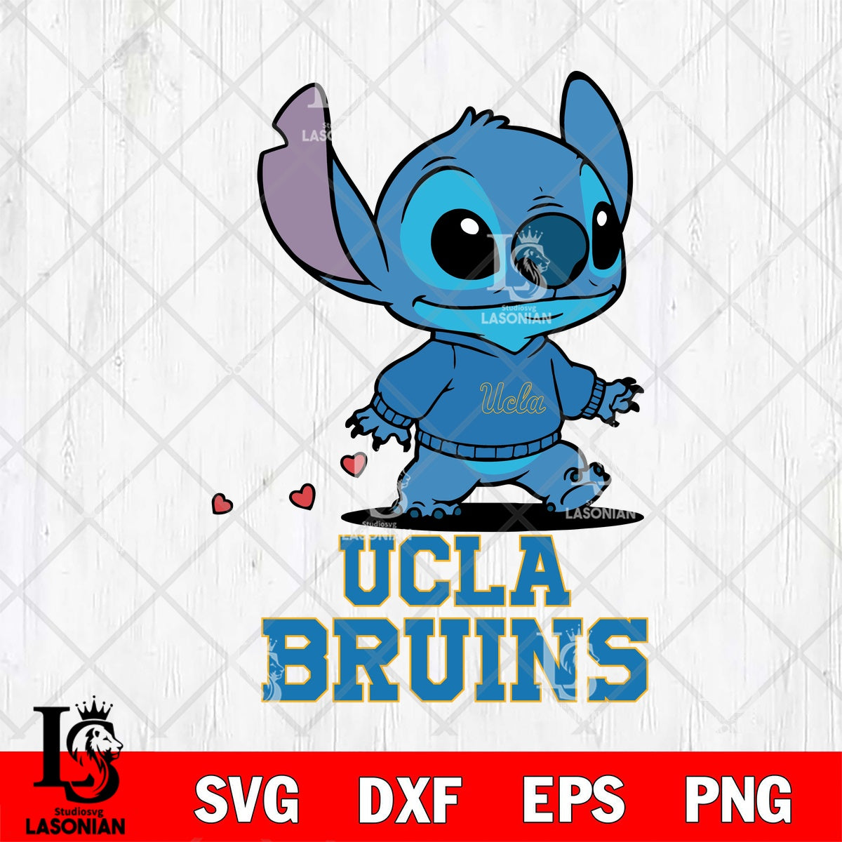 UCLA Bruins Stitch walking cartoon File cut , Football Criucut ...