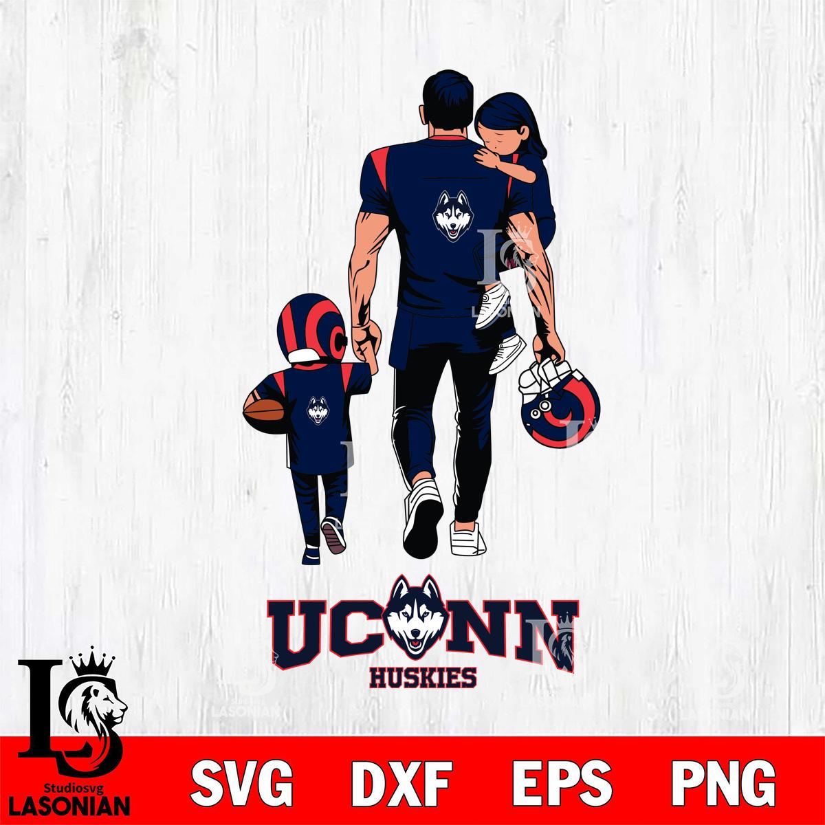 UConn Huskies Father And Son Football – lasoniansvg
