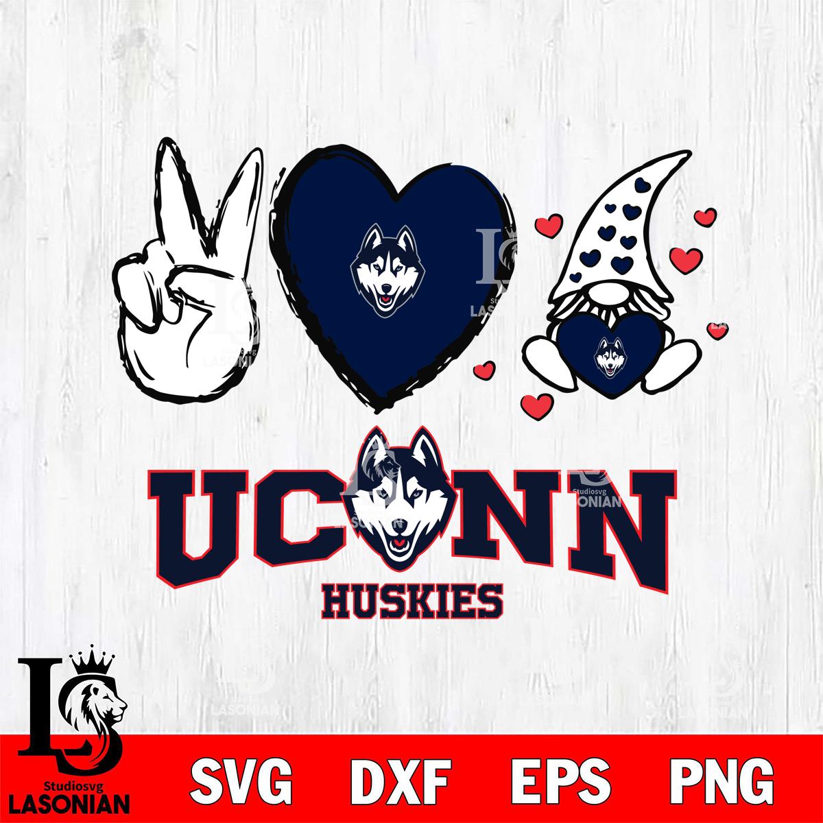 UConn Huskies Gnomes Peace & Love – lasoniansvg